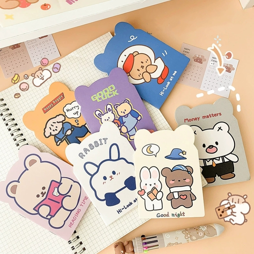 《32 𝗣𝗔𝗚𝗘𝗦 》Cute Cartoon Mini Notebook School Memo Book Student ...