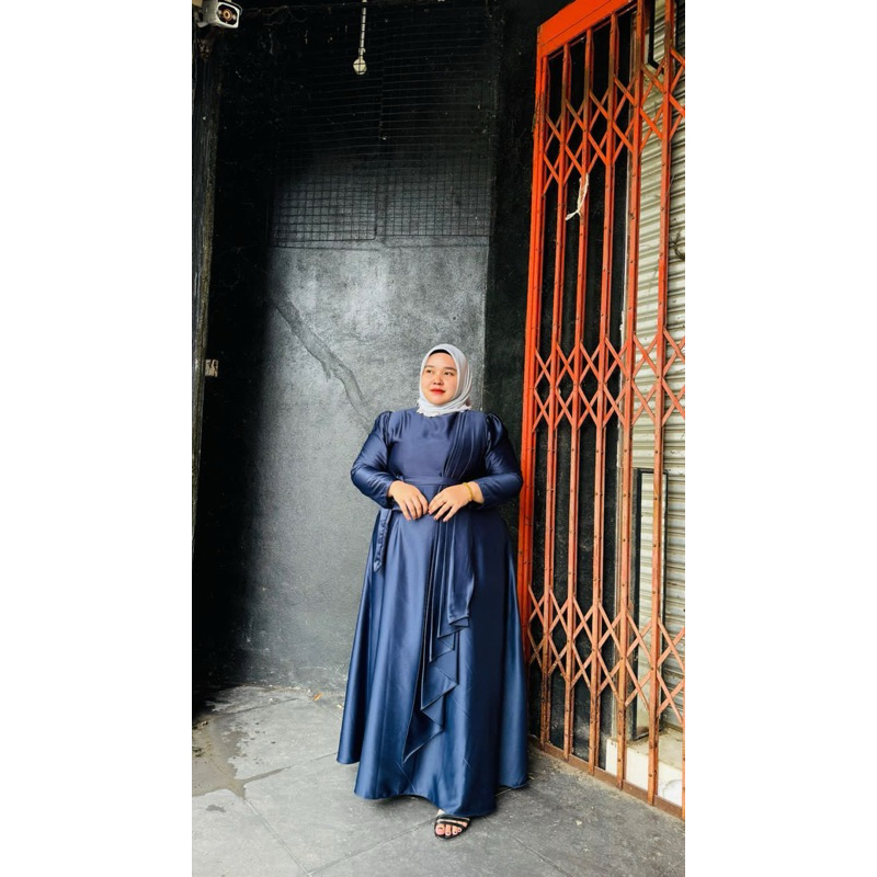Dress Plus Size | Dress saiz 46 | Dress Satin Matte polos | Shopee Malaysia
