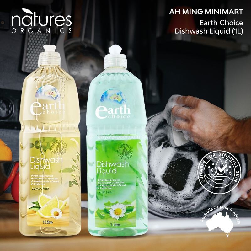 Earth Choice Dishwashing Liquid Aloe & Lemon Fresh 1L Pencuci Pinggan ...