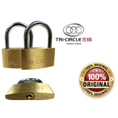 Tri-Circle Light Duty solid Brass Padlock tri circle original door lock | Shopee Malaysia
