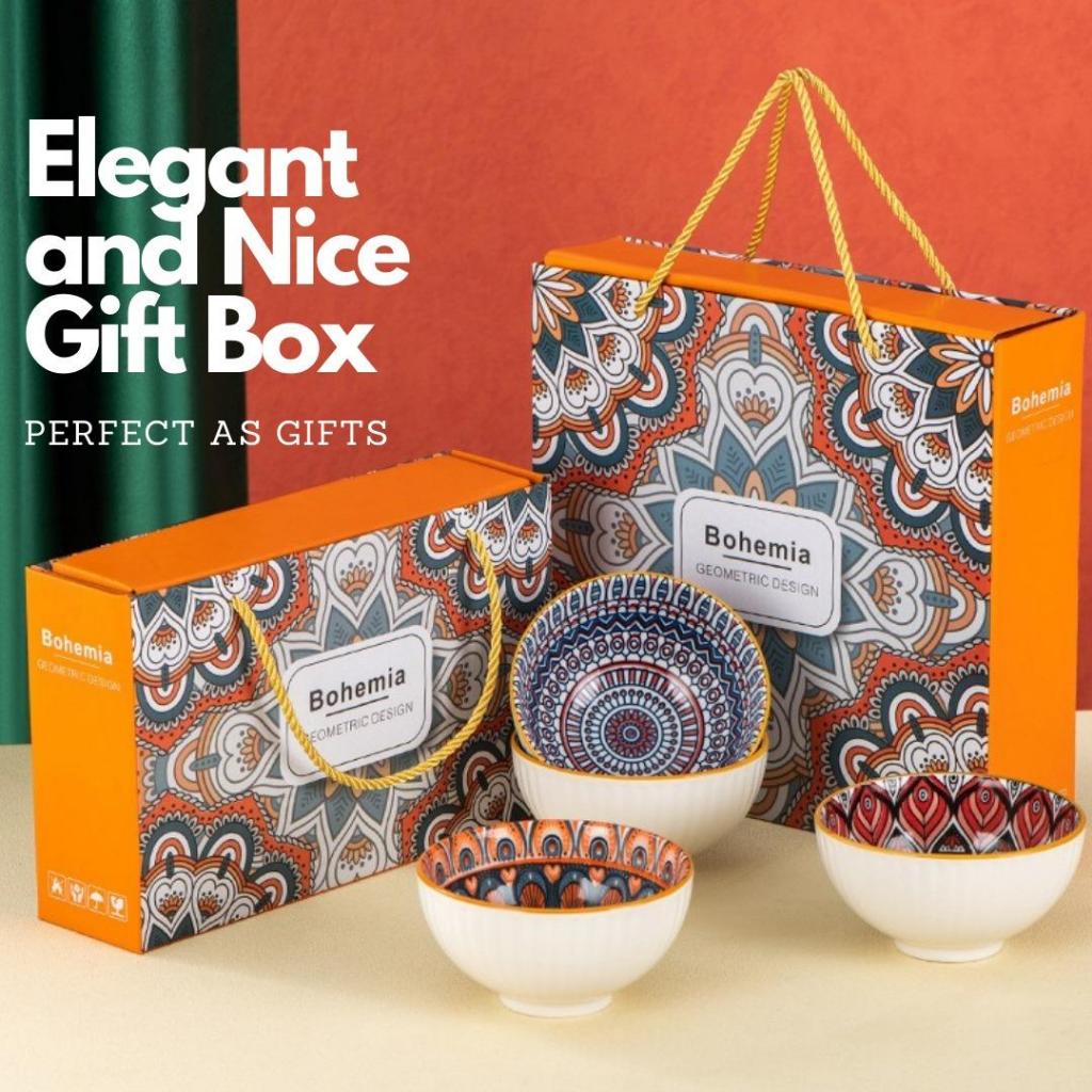 Bohemian Style Rice Bowl Porcelain Bowl Ceramic Bowl Mangkuk Keramik ...