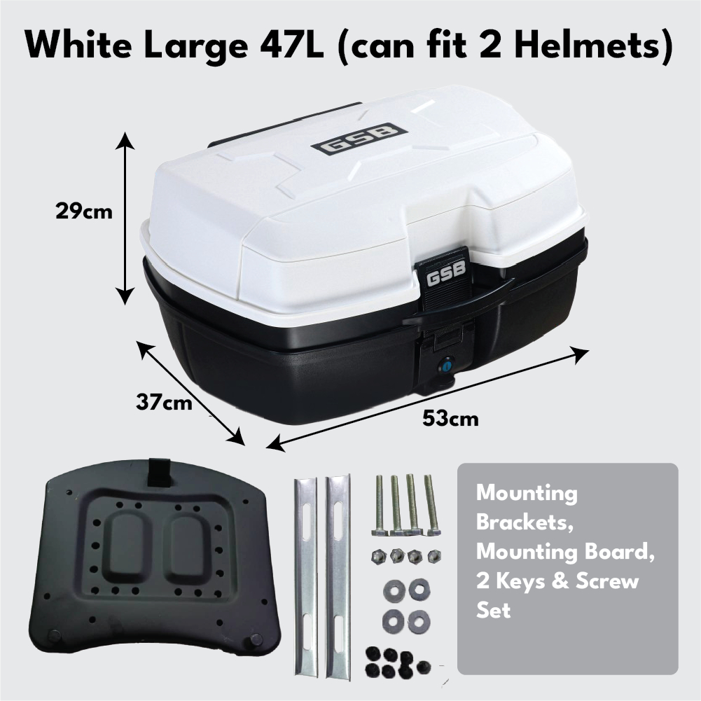 Box Motor GSB Motorcycle Givi Top helmet Box Trunk 47L Motorsikal Kotak ...