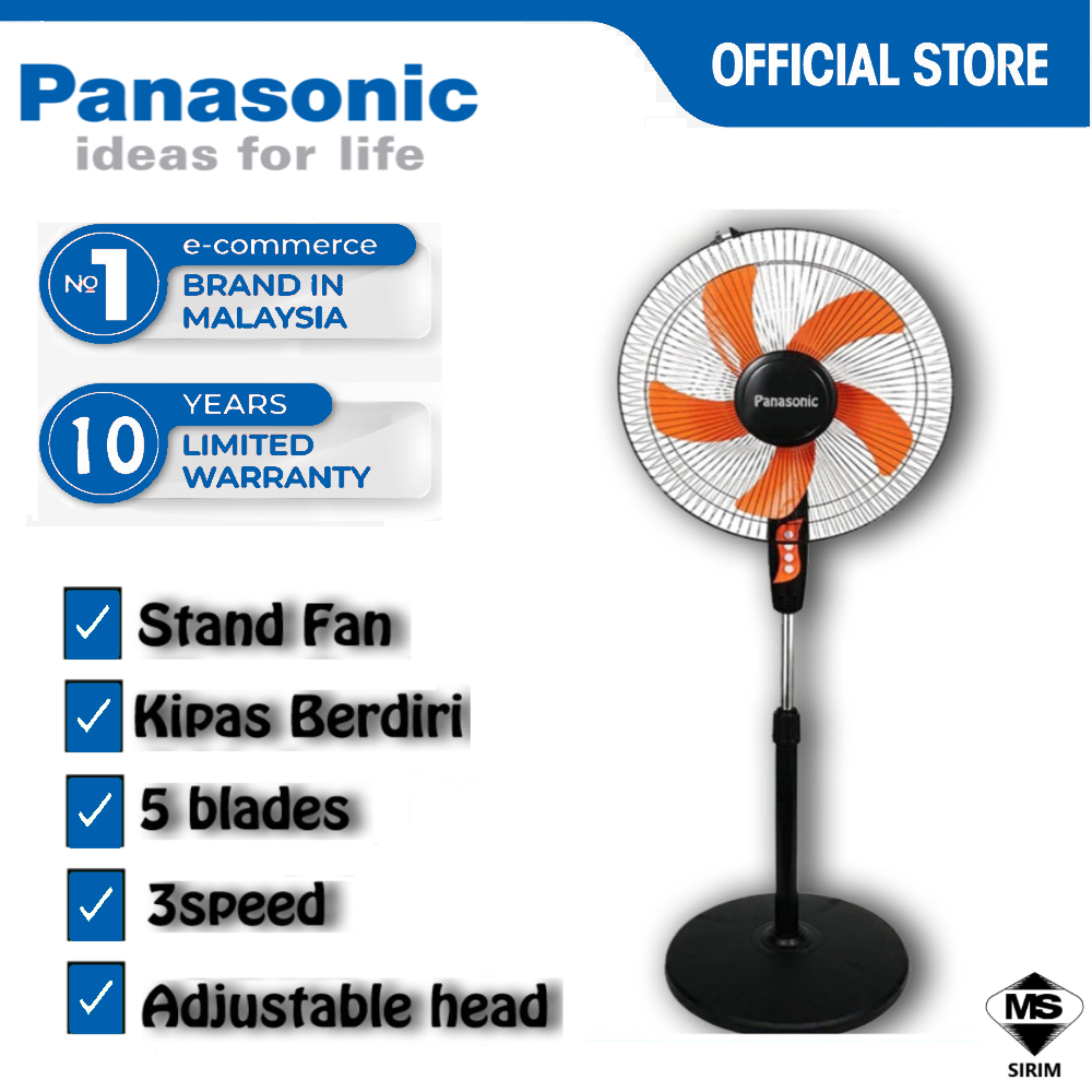 Stand fan Panasonic Ultra Strong Floor Stand Fan 16 Inch 5 blades 3 Speed Mode Kipas Berdiri ...