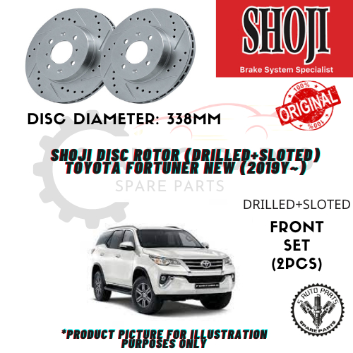 TOYOTA FORTUNER NEW (2019Y~) (DRILLED+SLOTED) BRAKE DISC ROTOR (FRONT ...
