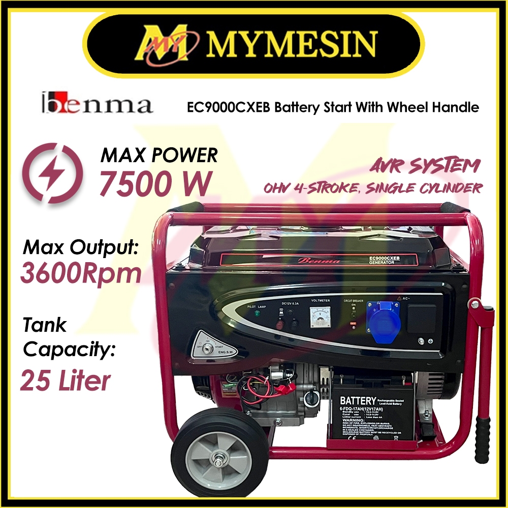 MY BENMA EC9000CXEB 4 Stroke Electric Starter Gasoline Generator C/W ...