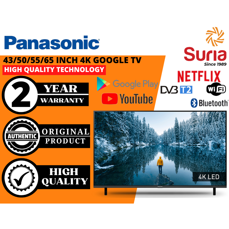 (Free Delivery Kedah,Penang dan Perlis)Panasonic 43/50/55/65 Inch LED 4K HDR Google TV TH ...