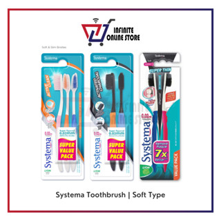 Systema Soft Toothbrush (2s / 3s) (Active Clean / Activated Charcoal ...