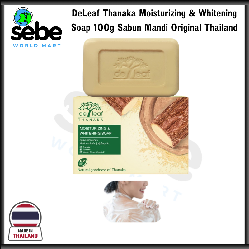 DeLeaf Thanaka Moisturizing & Whitening Soap 100g Sabun Mandi Original ...