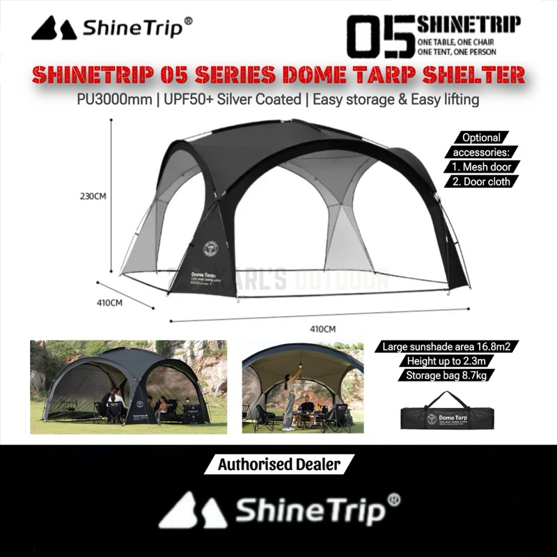 ShineTrip 05 Series Dome Shelter PU3000MM Silver Coated UPF50 ...