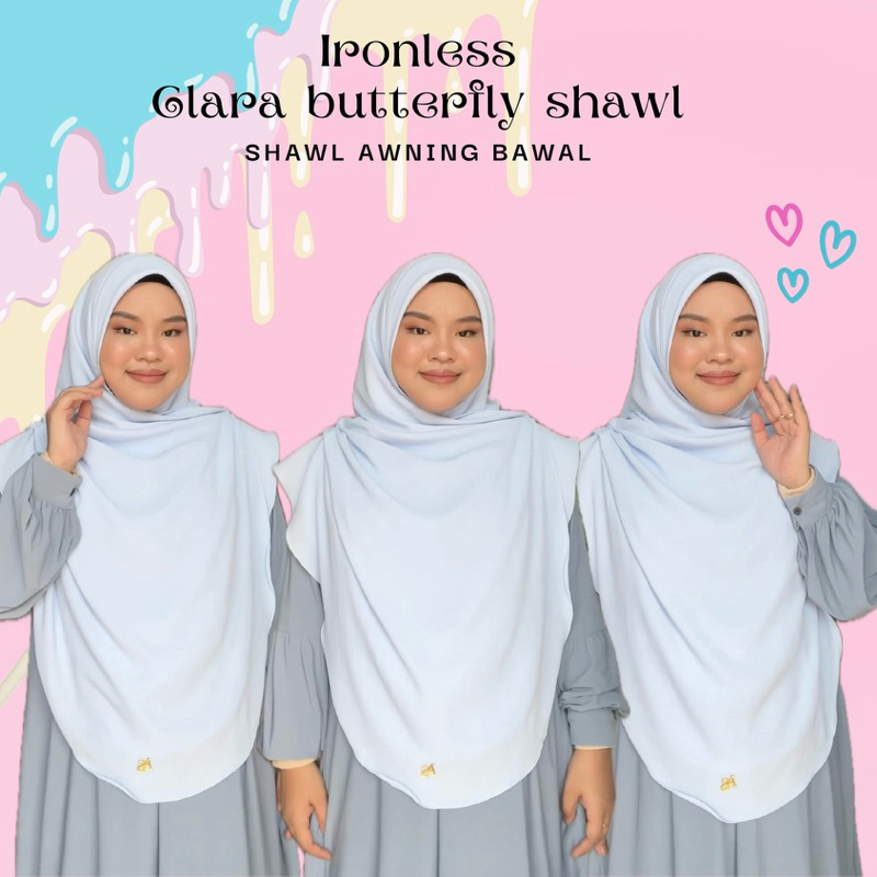 Shawl labuh ironless (clara Butterfly Shawl) | Shopee Malaysia