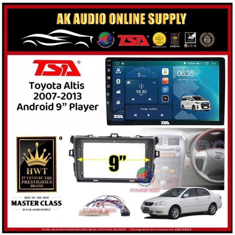 818 2+32GB TSA Toyota Altis 2007 - 2013 ( Small ) Android 9'' inch DSP ...