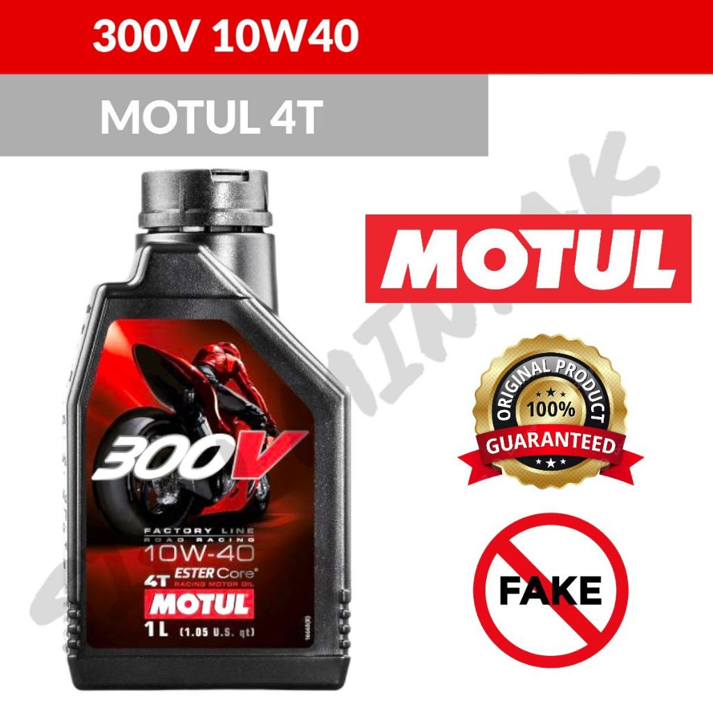 100% ORIGINAL MOTUL 4T 300V 10W40 ENGINE OIL MINYAK HITAM ENGINE OIL MOTOR YAMAHA OIL FILTER ...