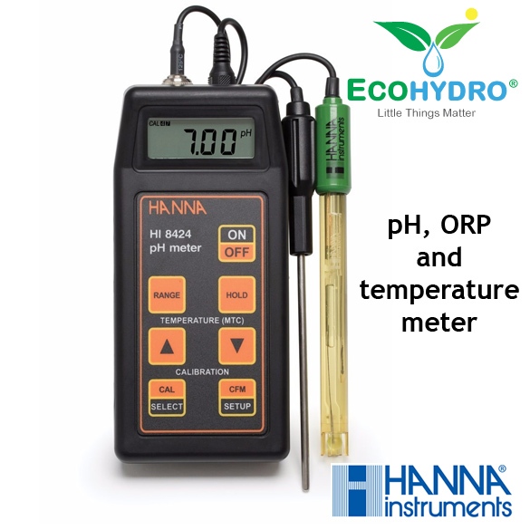 Hanna HI8424 Handheld pH ORP Temperature Meter Water Resistant tester ...