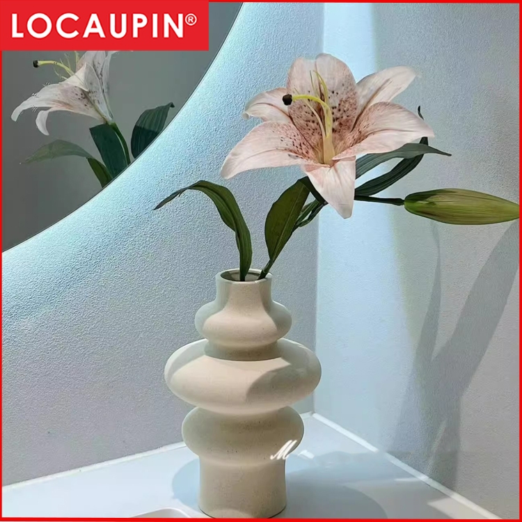 Locaupin White Ceramic Vase Modern Home Decor,Matte Pampas Flower Vases ...