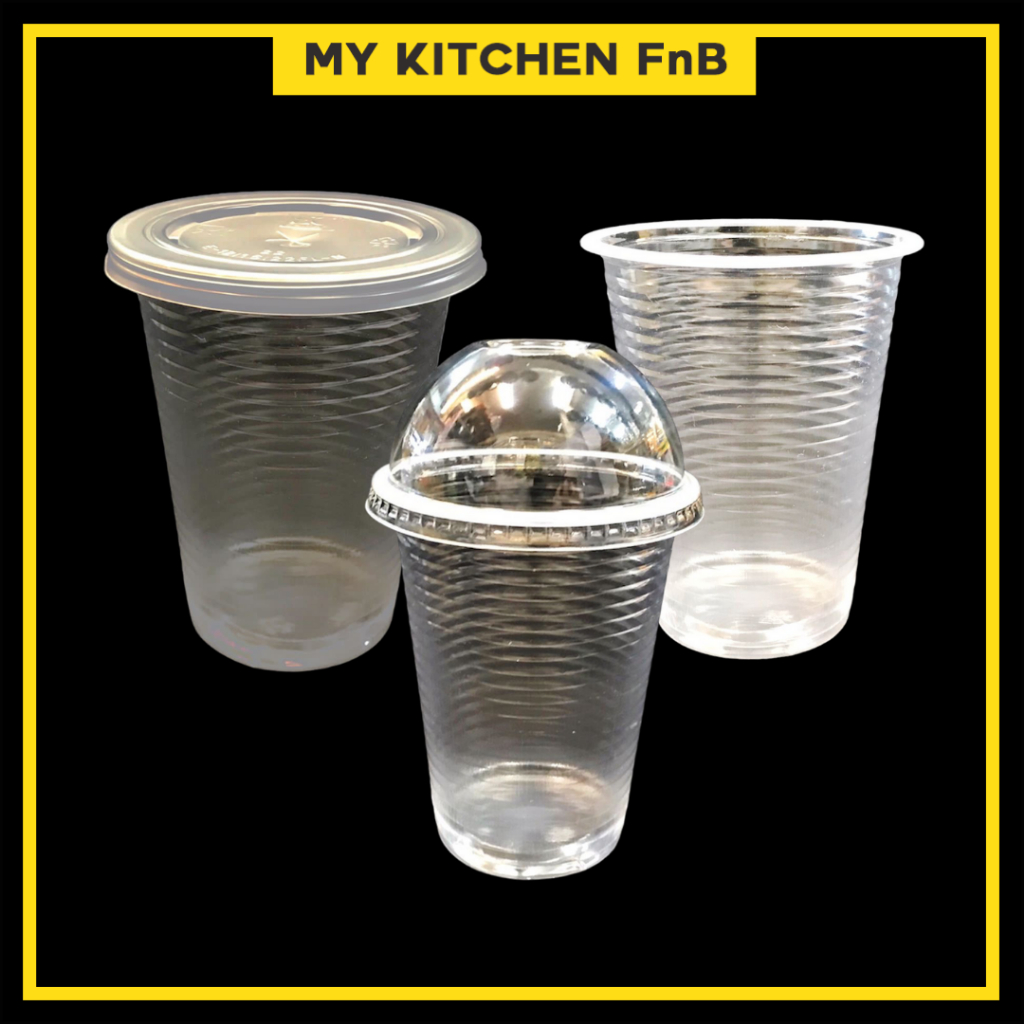 [Kitchen FnB] EC-A Clear Cup PP Clear Cup with Flat Lid Dome Lid ...