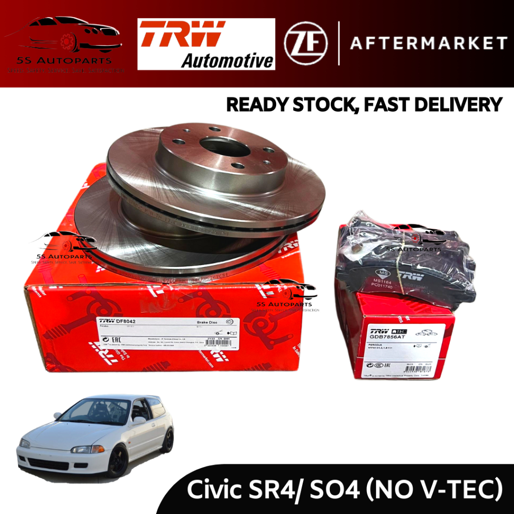 TRW Honda Civic SR4/SO4 (No V-TEC) Front (Depan) Disc Rotor (240MM)(2 ...