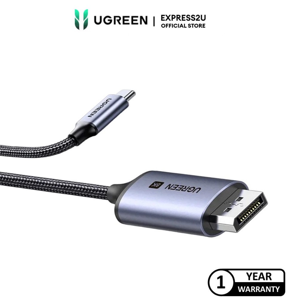 UGREEN USB-C TO DISPLAYPORT 8K CABLE 1M/2M (BLACK) | Shopee Malaysia