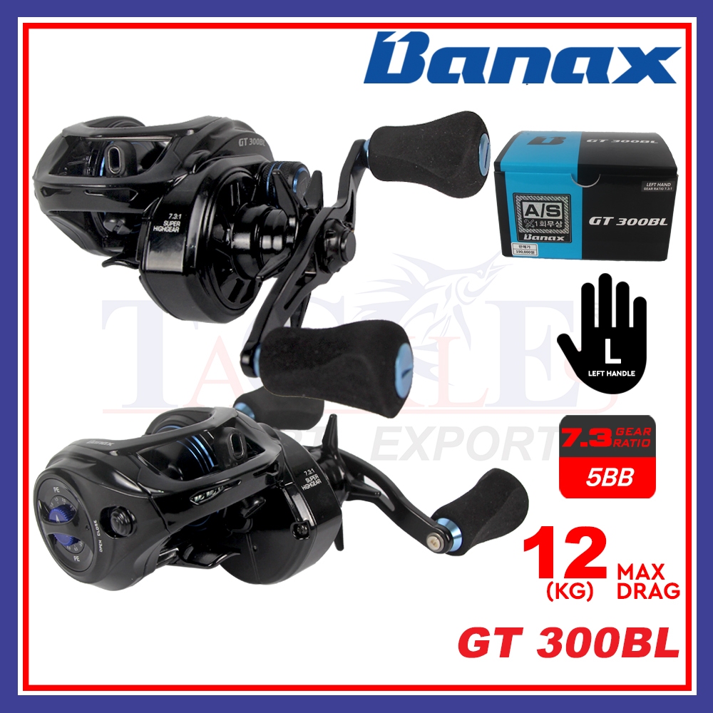 12Kg Maxdrag Banax GT 300BL BC Baitcasting Fishing Reel Mesin Pancing ...