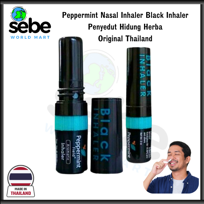 Peppermint Nasal Inhaler Black Inhaler Penyedut Hidung Herba Original ...