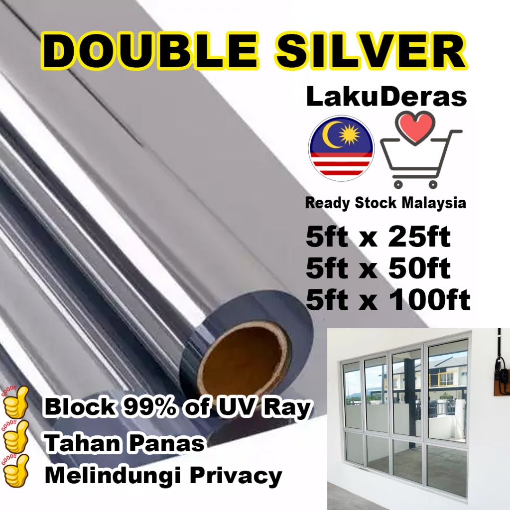 Silver Outside Silver Inside Korea Tinted Film/One Way Mirror ...