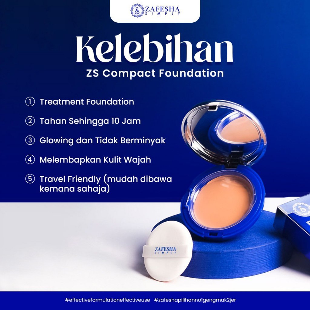 ZAFESHA SIMPLY [ORIGINAL] COMPACT FOUNDATION - READY STOCK | Shopee ...