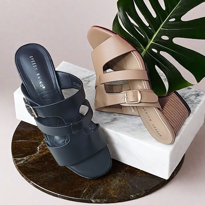 Speedy Rhino women's ladies cube heels 520108 | Shopee Malaysia