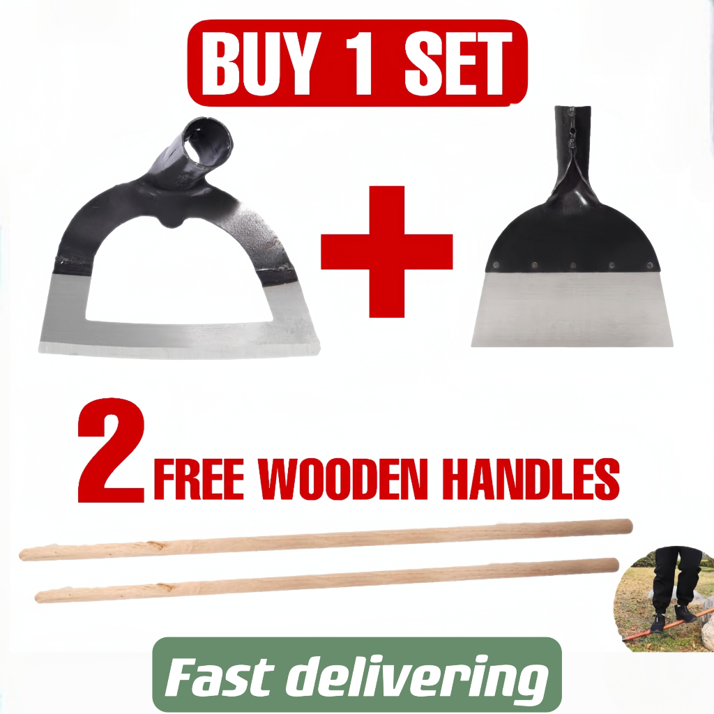READY STOCK Hoe cleaning shovel Rake agricultural tools long-handled ...
