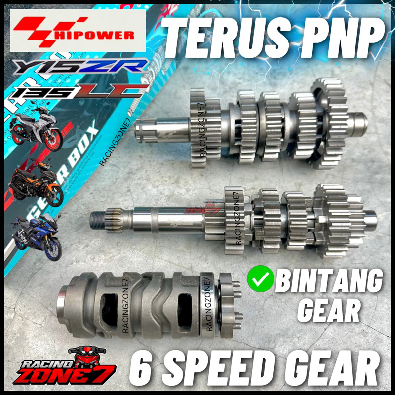 (New) Hi Power Racing Gear Box 6 speed/ Y15ZR V1 V2/LC135 5S/ Y16ZR/ R15 MT15/ 6 Speed Gear Box ...