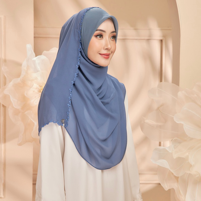 NEW DESIGN | Tudung Raya 2024 | Bawalshawl Sulam Dahlia | Awning cotton ...