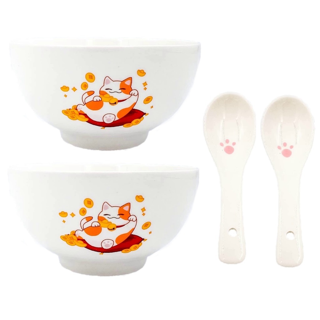 Unilever Chinese New Year Fortune Cat Bowl and Spoon Set | Shopee Malaysia