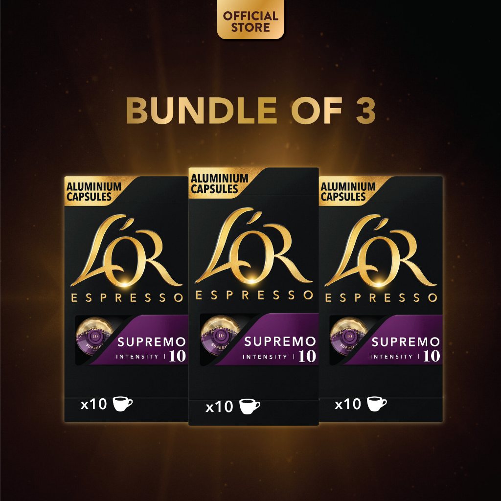 (Bundle of 3) L'OR Espresso Supremo Intensity 10 Coffee Capsules ...