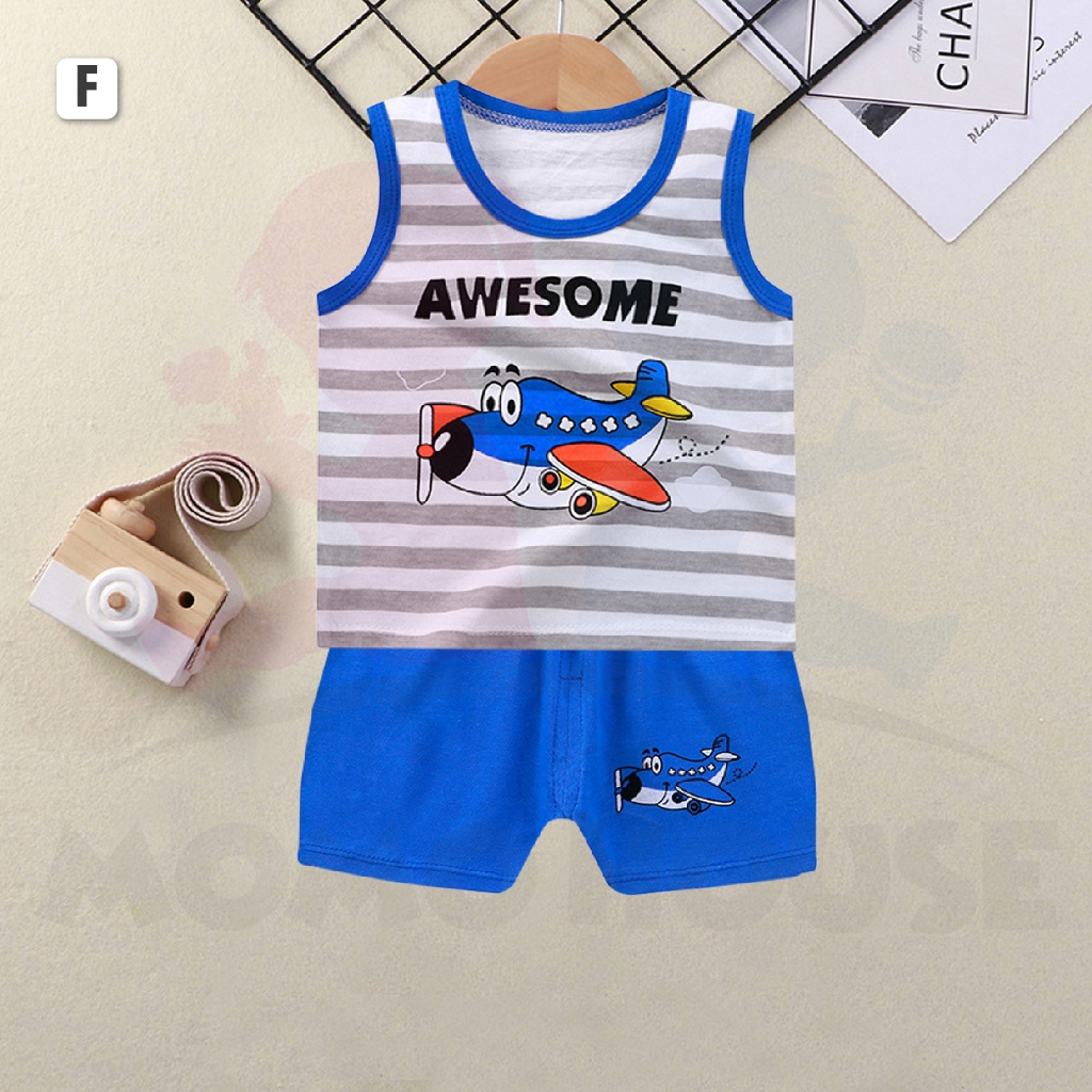 Baby Clothes Baju Budak Singlet Kanak Kanak Kids Baby Boy Singlet Set ...