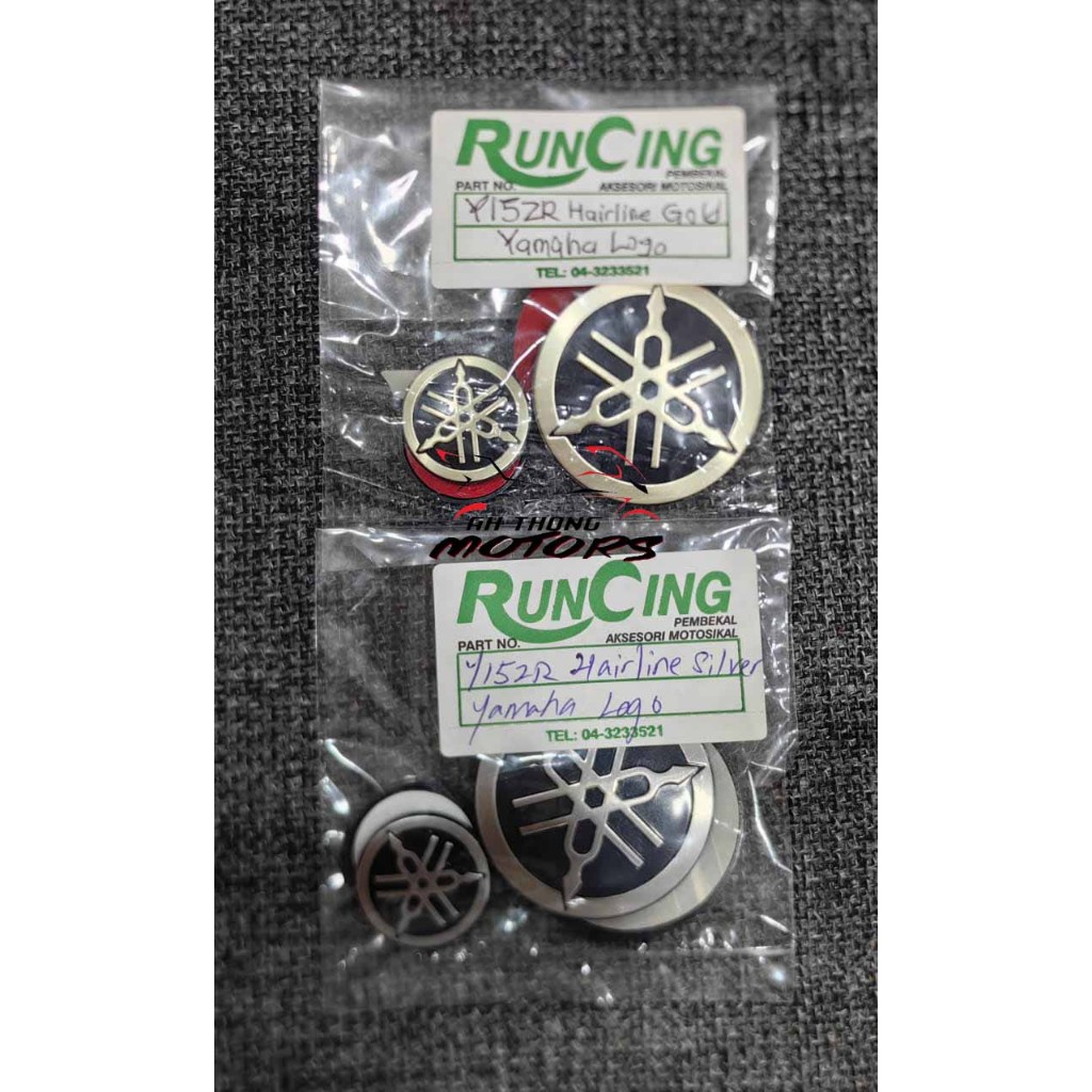 Y15 V1, Y15 V2 RunCing Emblem Set (4pcs) (Hairline) Gold, Silver ...