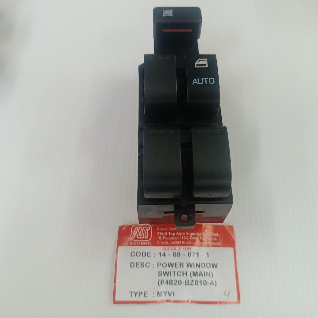 (1PCS 84820-BZ010-A) (Auto Down) POWER WINDOW MAIN SWITCH FOR PERODUA ...