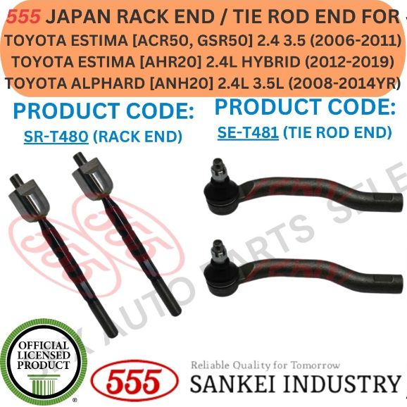 555 GENUINE JAPAN TIE ROD END / RACK END FOR TOYOTA ESTIMA [ACR50 ...