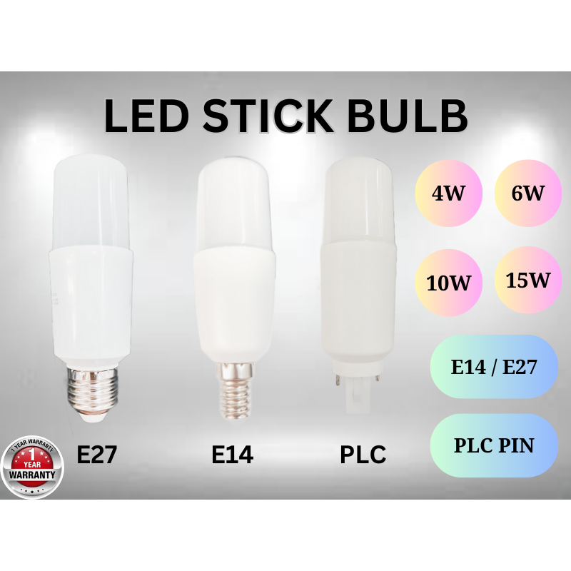 Iconnez High Quality LED Stick Bulb E27 E14 PLC 4W 6W 10W 15W | Shopee Malaysia