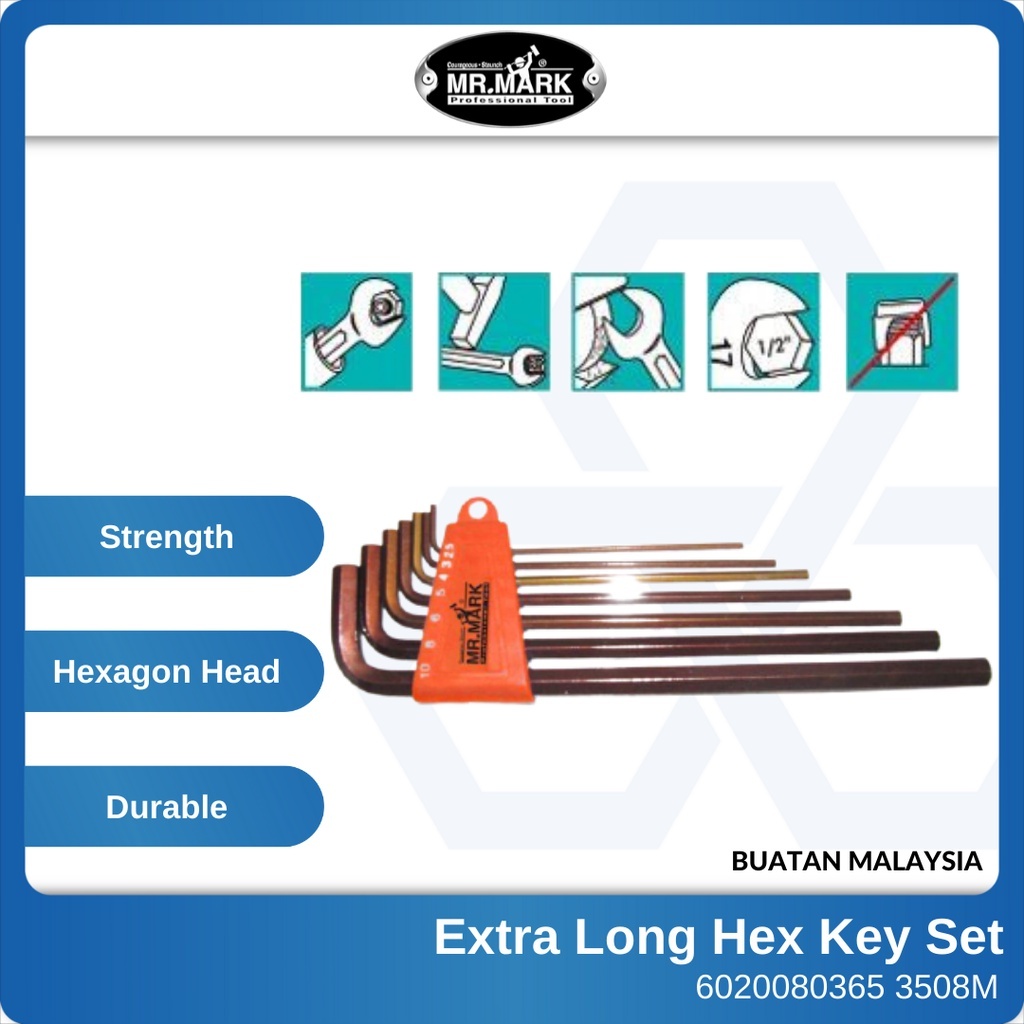 MR.MARK 7p Extra Long Hex Key Set MK-TOL-3508M | Shopee Malaysia