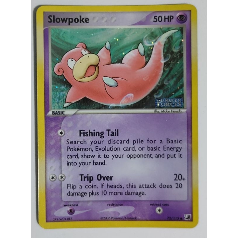 Slowpoke - 72/115 - Common Reverse Holo (Ex Unseen Forces Reverse Holo ...