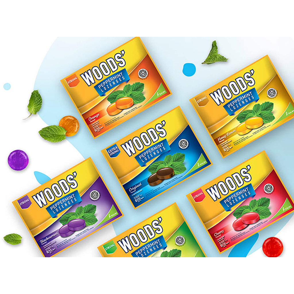 WOODS LOZENGES BLACKCURRANT/HONEY LEMON/ORIGINAL/CHERRY/SUGAR FREE ...