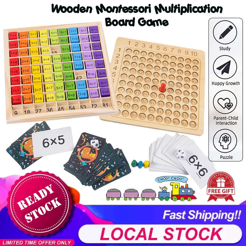 [Choo Choo Toy] Multiplication Game Maths Wooden Blocks Early Learning ...