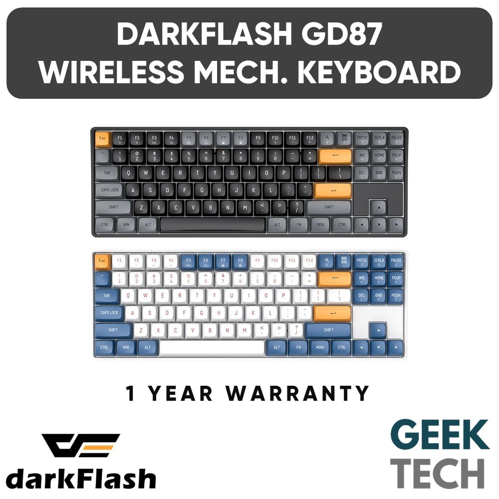 darkFlash GD87 TKL Tenkeyless 87-Key Hot-swappable Dual Mode 2.4G ...