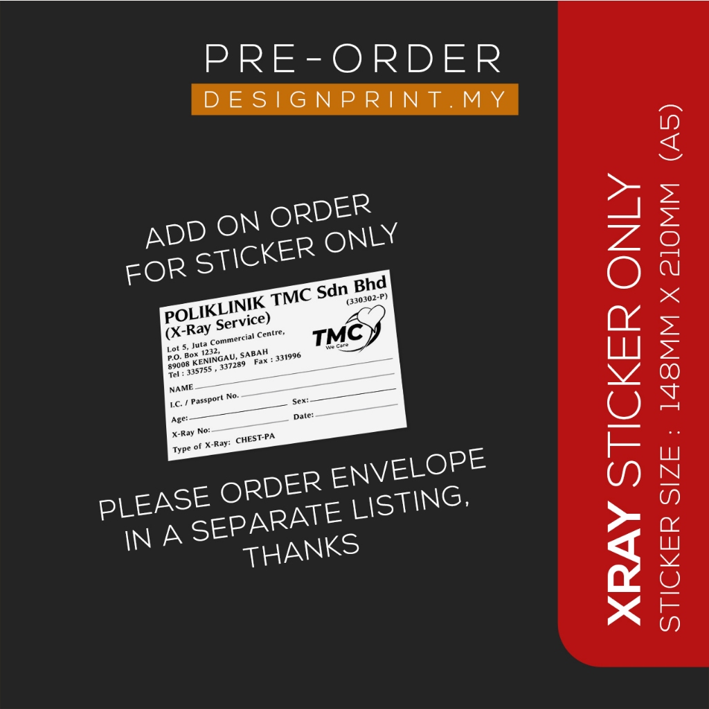 Custom Sticker for X Ray Envelope (Xray Envelope not included) | Shopee ...