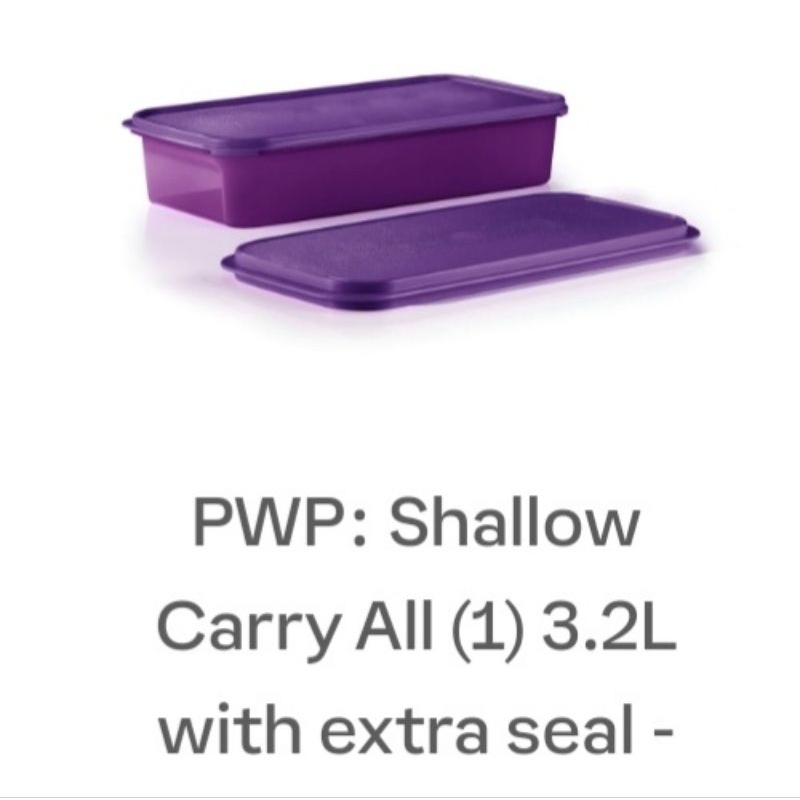 TUPPERWARE Shallow Carry All with Seal & Covet 3.2L | Shopee Malaysia