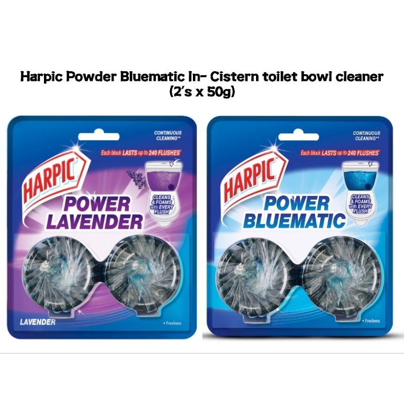 Harpic Powder Bluematic In- Cistern toilet bowl cleaner (2's x 50g ...