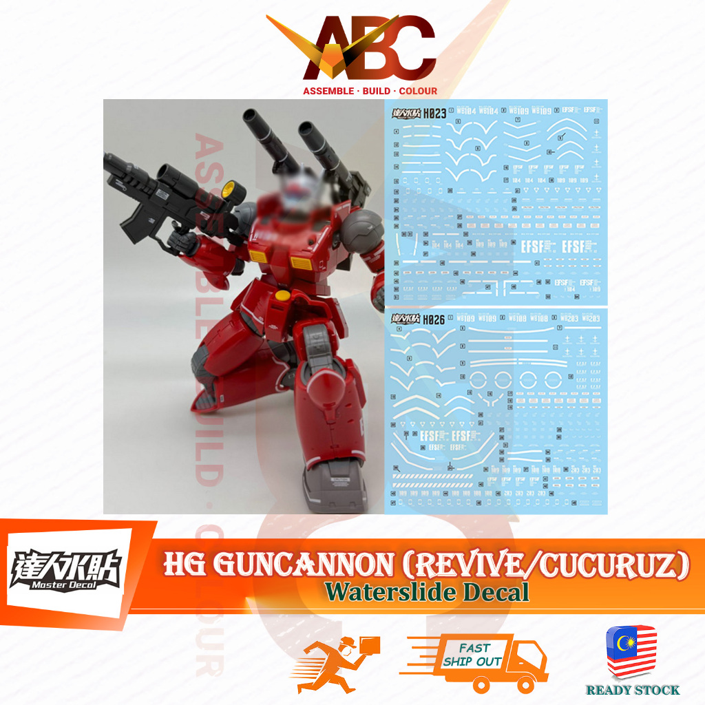 (Master) Waterslide Decal - HG 1/144 Guncannon (Revive/Cucuruz's) (Fluo) RX-77-02 Model Water ...