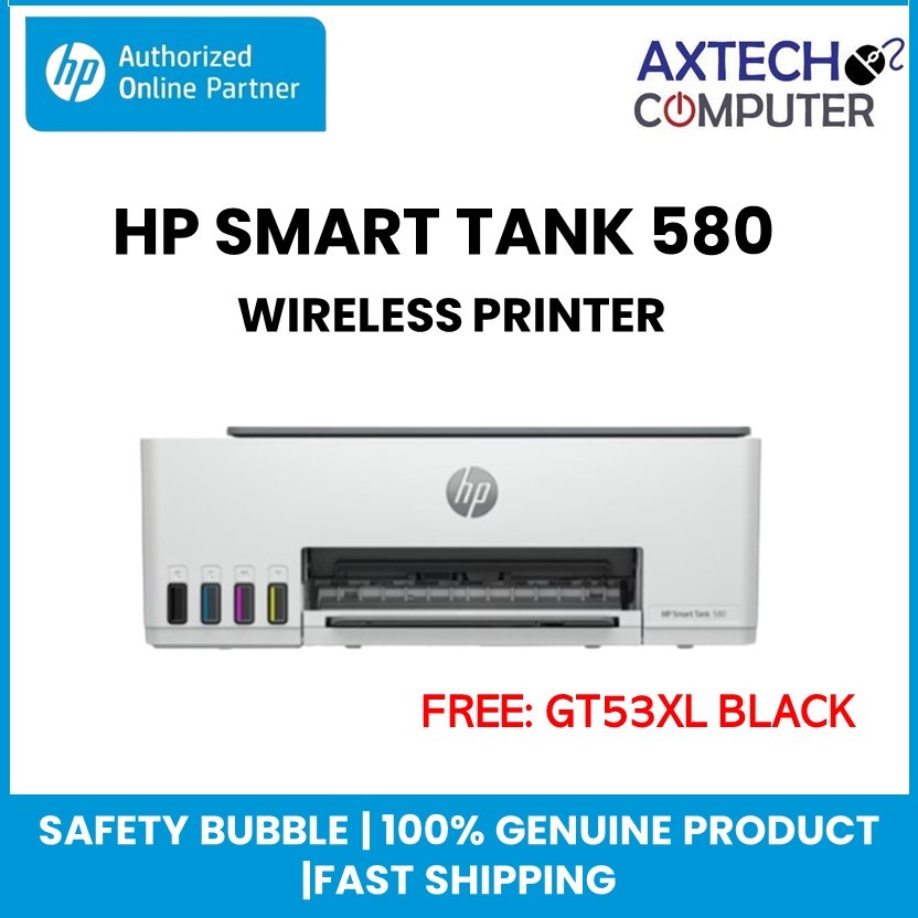 HP Smart Tank 580 Printer Wireless All-In-One Inkjet Printer ( Print ...