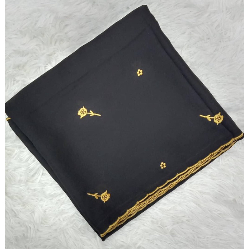 shawl sulam shawl sulam kain Korean chiffon full Sulam Mawar NEW ...