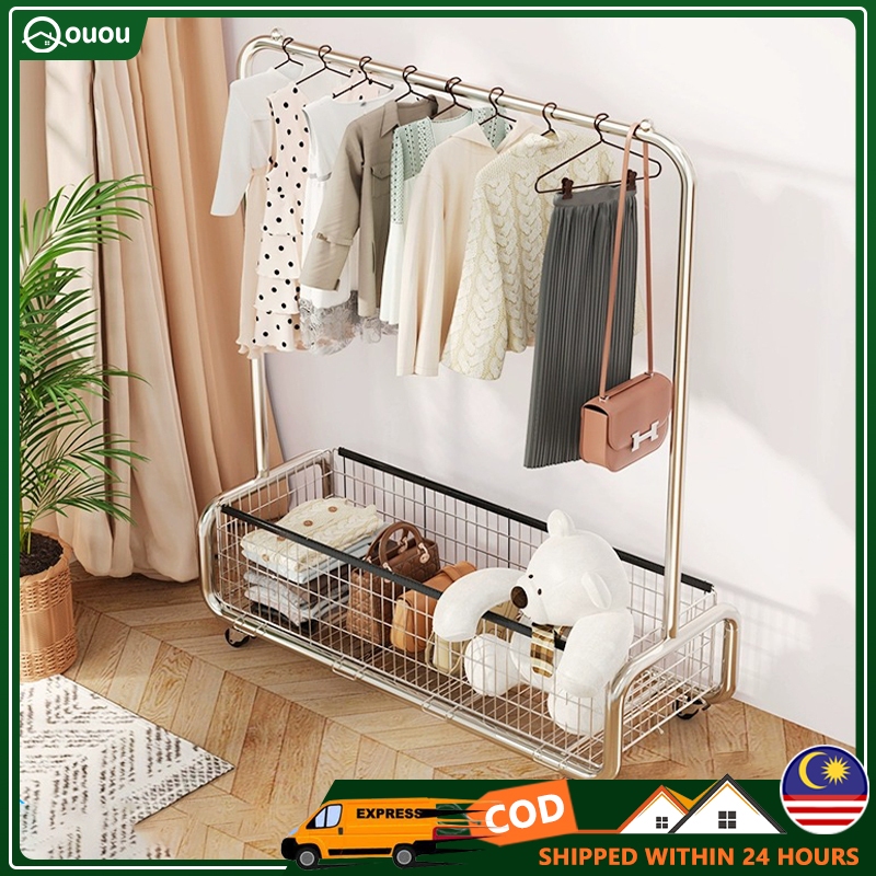 Oo Drying Rack Cloth Bag Hanger Organizer Steel Hanging With Wheels ...