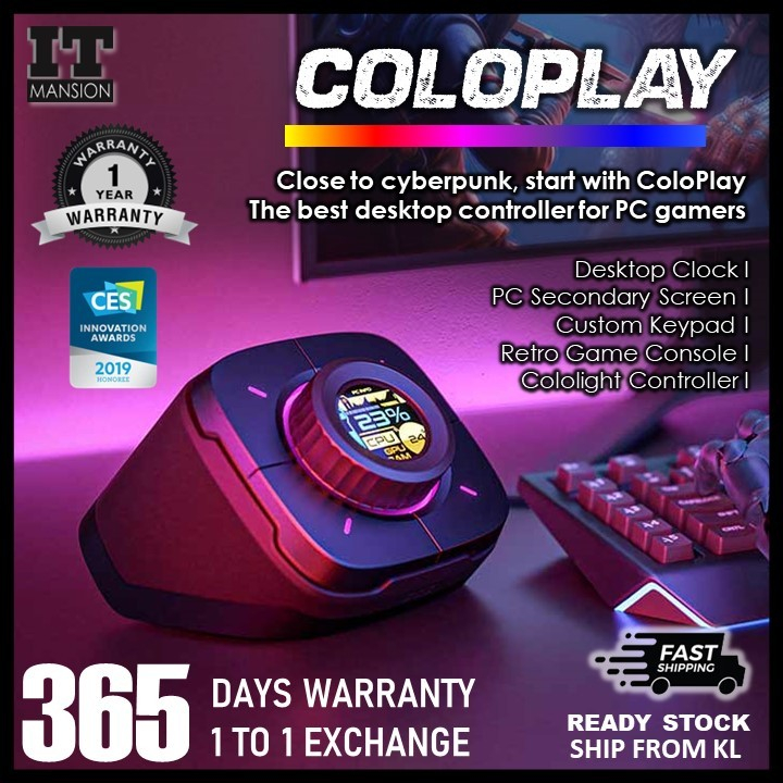 COLOLIGHT COLO PLAY Cyberpunk LED Desktop Controller Dekstop Clock PC ...