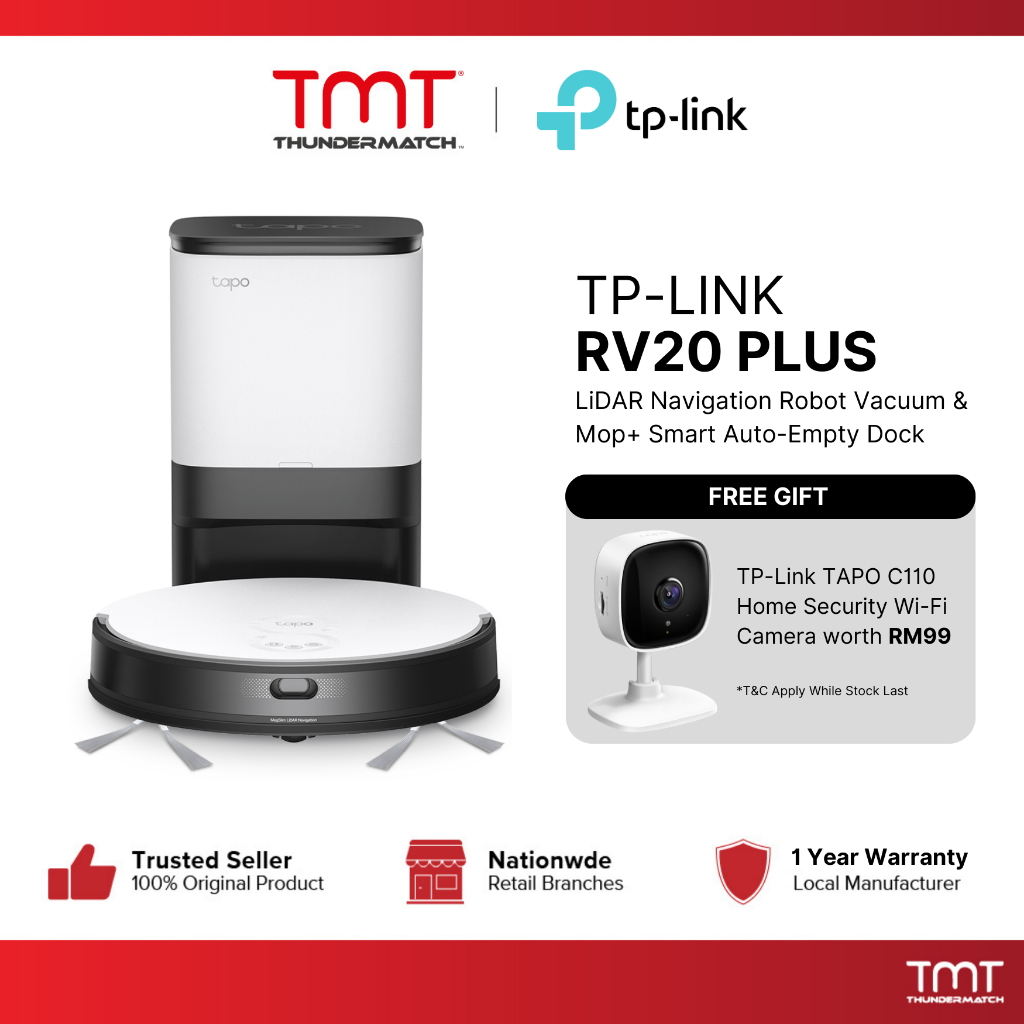 TP-Link Tapo RV20 / RV20 PlusMagSlim LiDAR Navigation Robot Vacuum ...